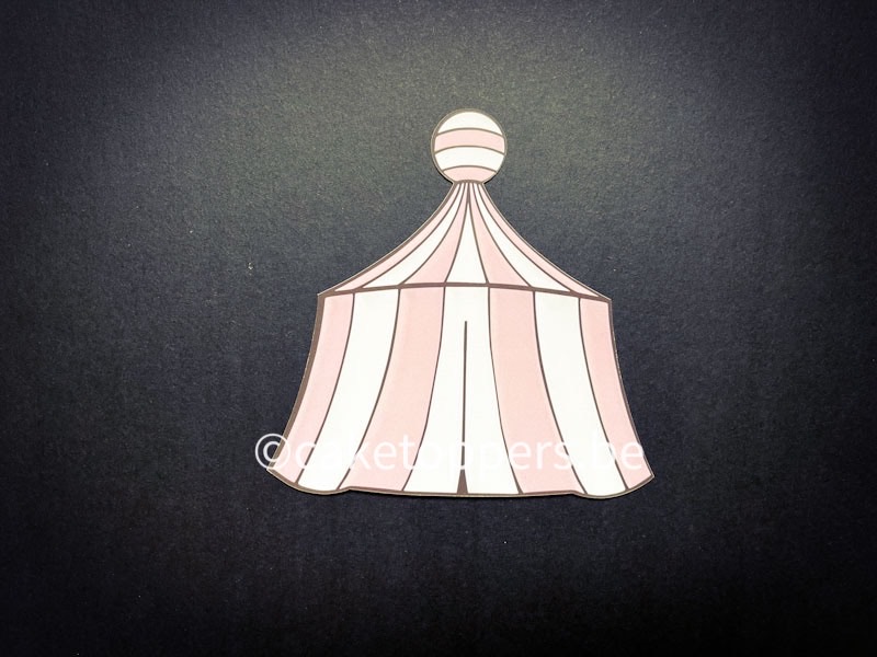 Bumba stijl tent met naam taarttopper roze - Caketoppers.be